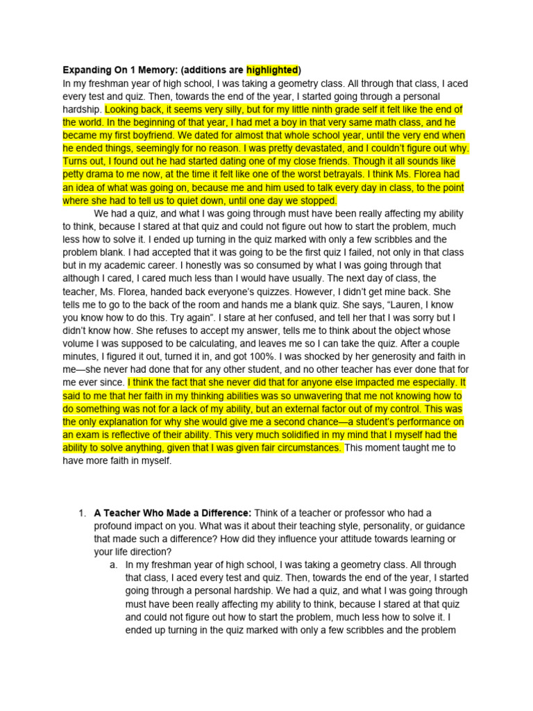 School Memory Brainstorm | PDF | Psychology | Social Psychology