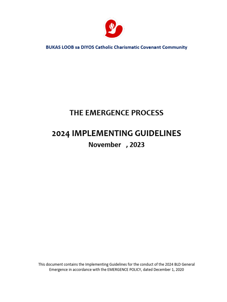2024 Implementing Guidelines - Emergence Process w Attach FINAL(1) | PDF | Prayer | Baptism With ...