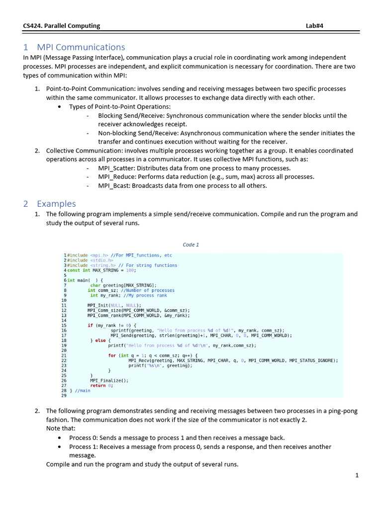 MPI1 | PDF | Message Passing Interface | Process (Computing)
