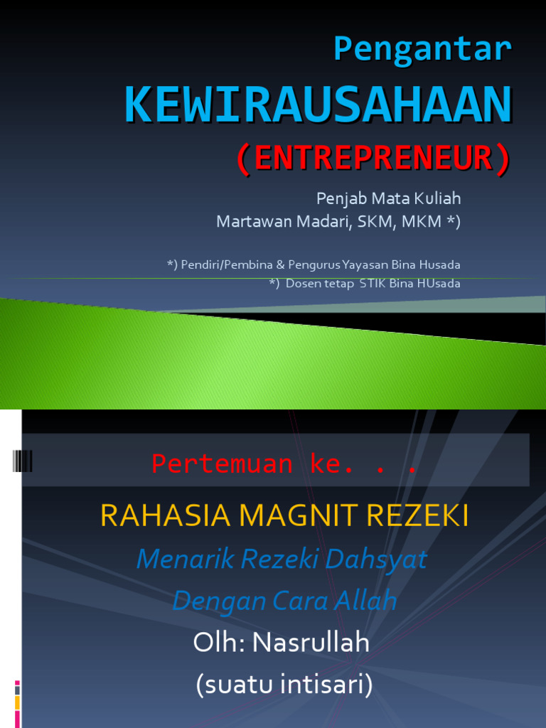 (BHN Kuliah) Kekuatan Pikiran, Perasaan & Motivasi Positif DLM Meraih Rezeki | PDF ...