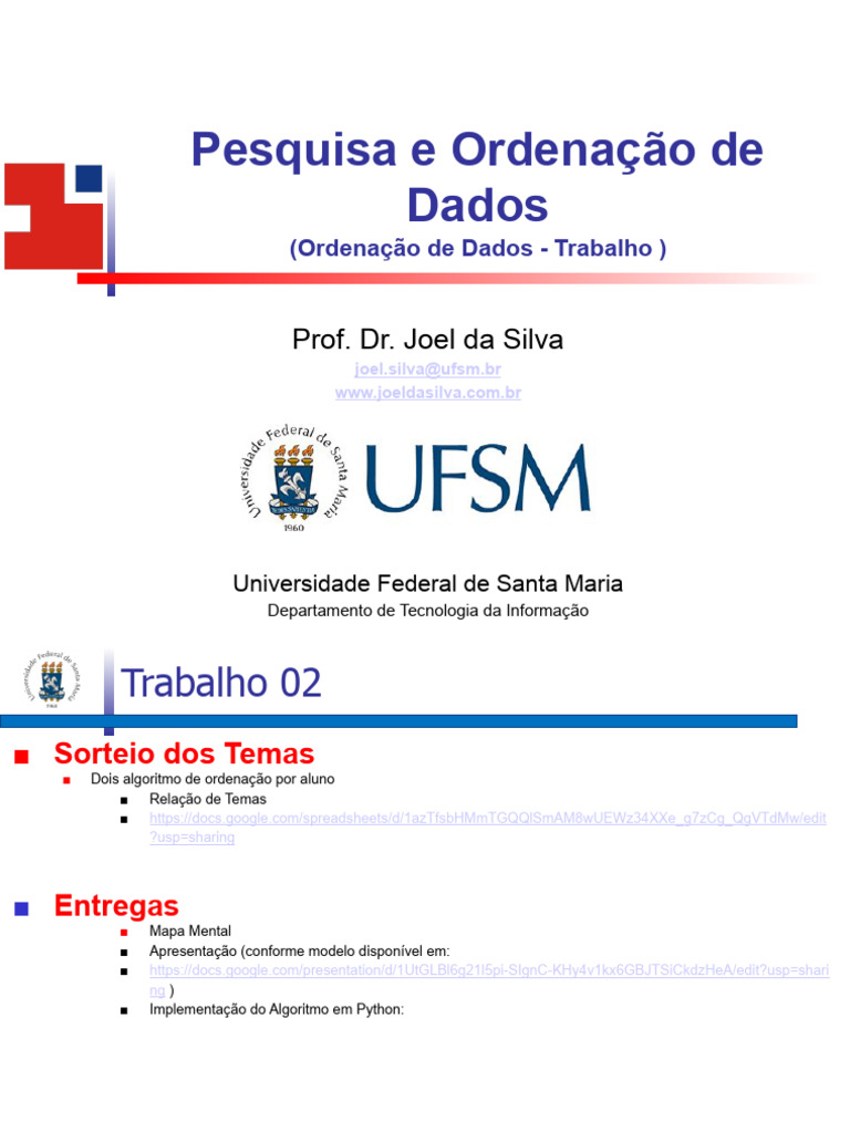 POD Trabalho Pesquisa Algoritmos Ordenacao | PDF | Computadores | Tecnologia e Engenharia