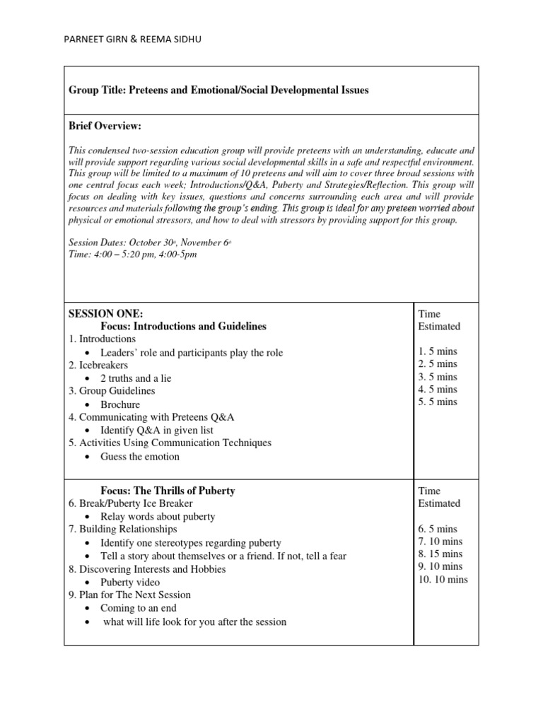 Preteen Social Skills Workshop | PDF | Preadolescence | Cognition