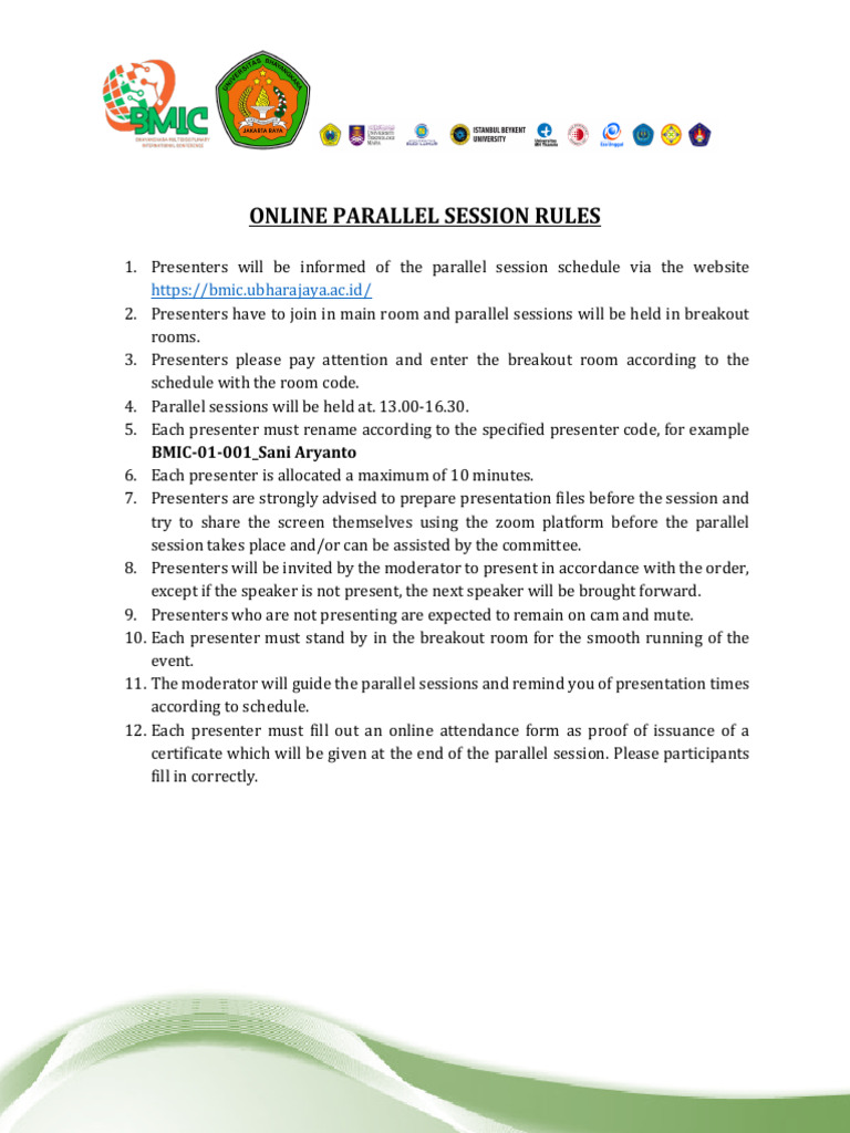 Parallel Session Rules | Download Free PDF | Computing