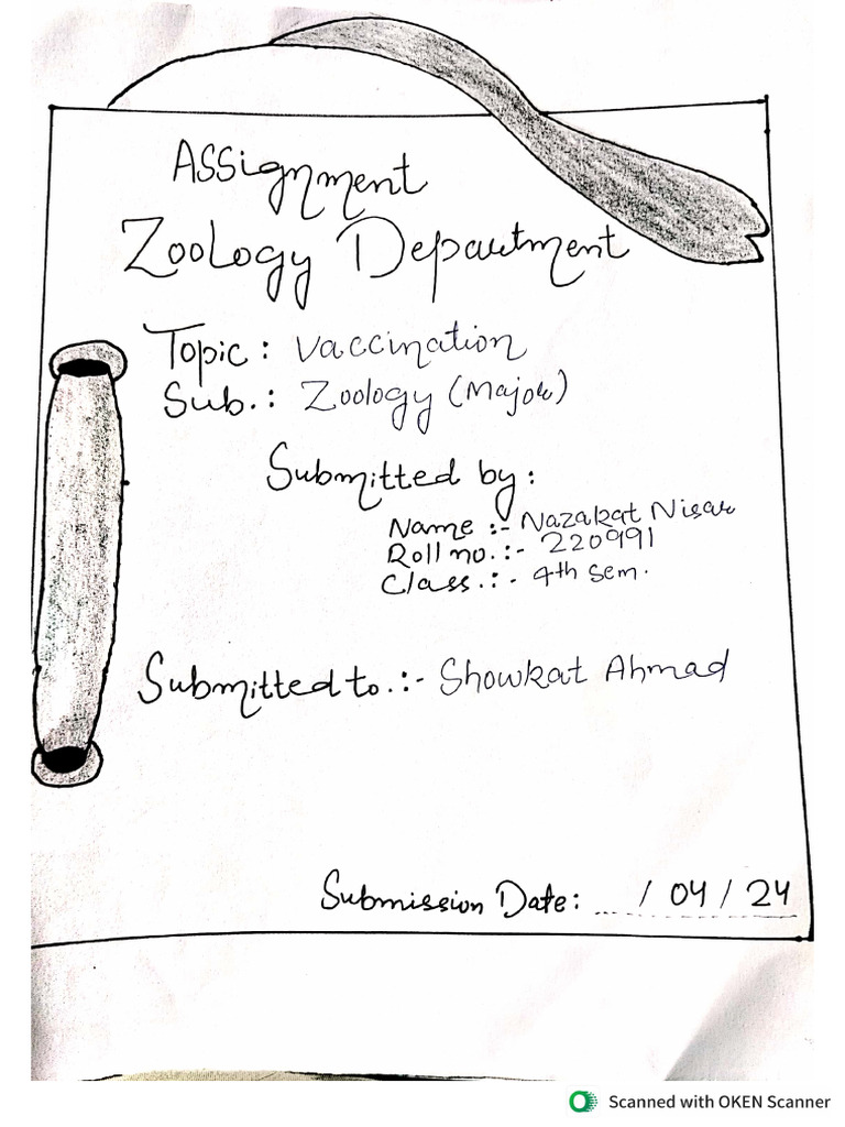 Zoology Assignment Vaccines | PDF