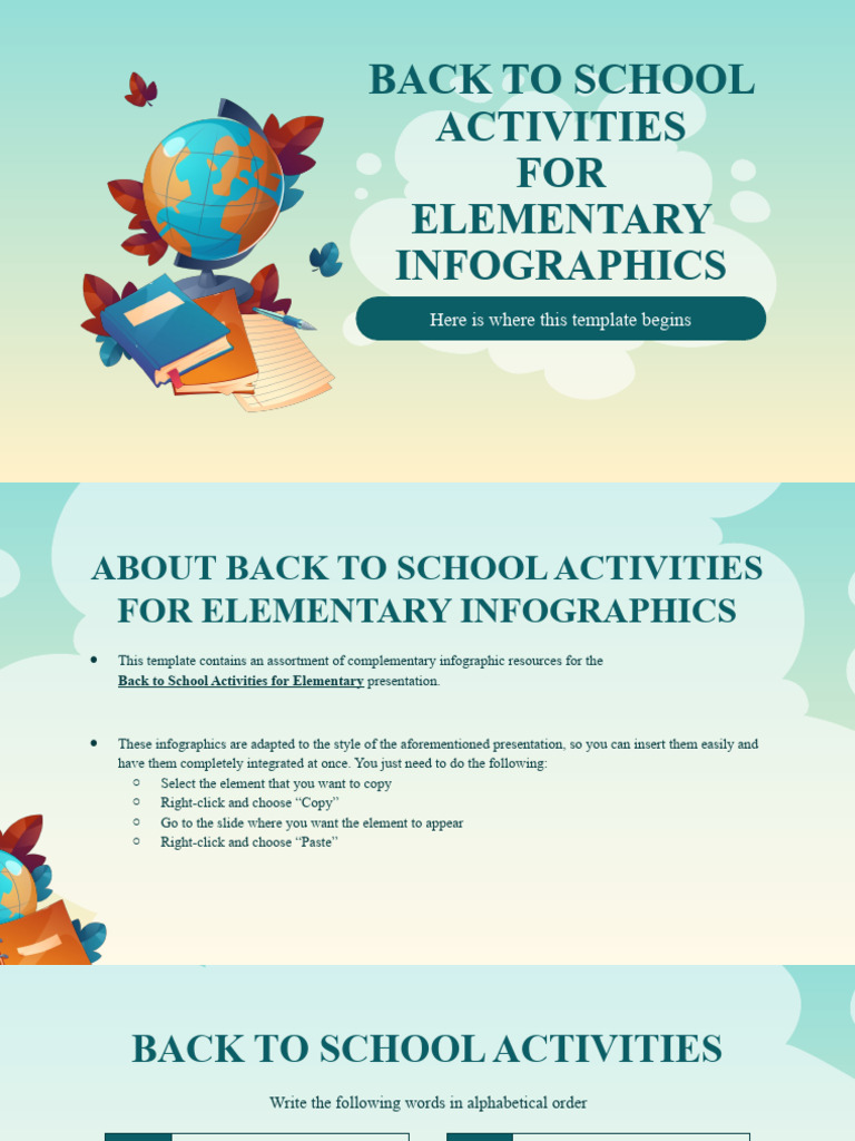 Back To School Activities For Elementary Infographics by Slidesgo | PDF ...