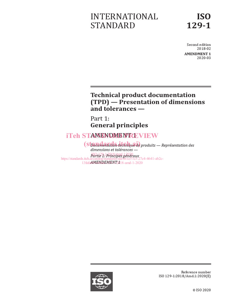 ISO 129 1 2018 Amd 1 2020 | PDF | International Organization For Standardization | International ...