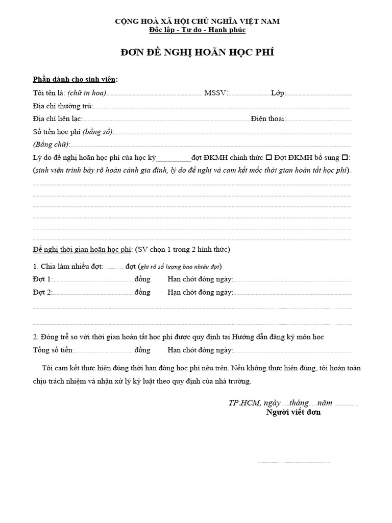 BM.38 Don de Nghi Hoan Hoc Phi | PDF