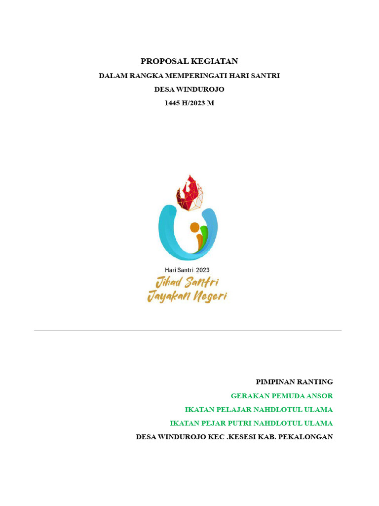Proposal Hari Santri | PDF