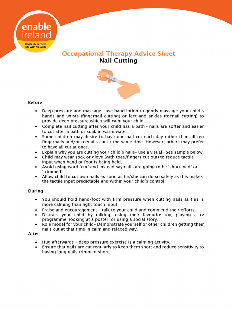 Nail Cutting Information Sheet OT Wicklow | PDF | Nail (Anatomy)