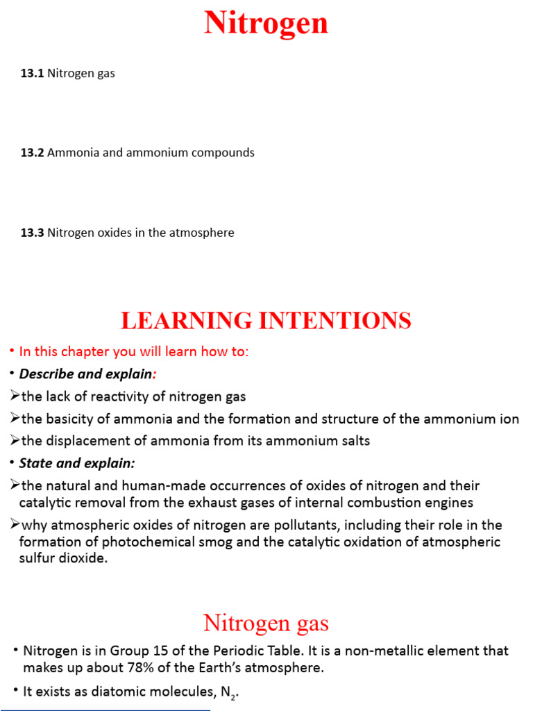 Nitrogen | PDF | Nitrogen | Ammonia