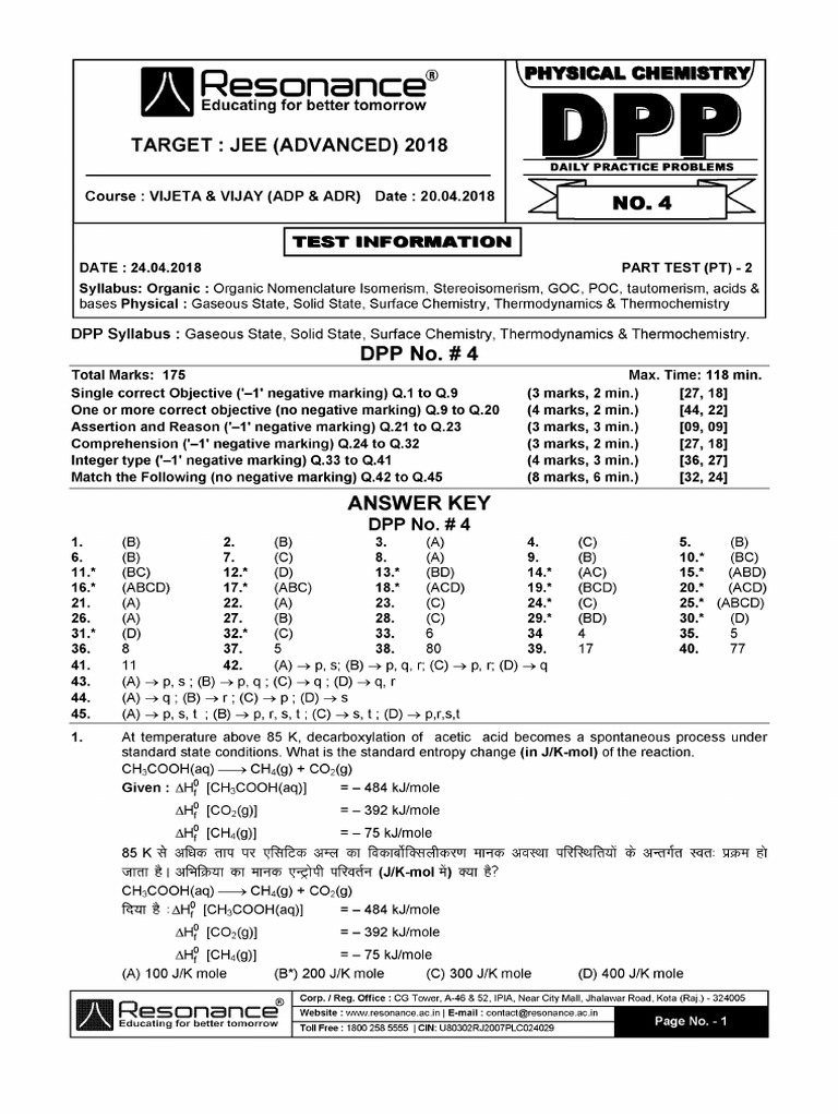 (12009) DPP 4 Revision DPP 4 B | PDF