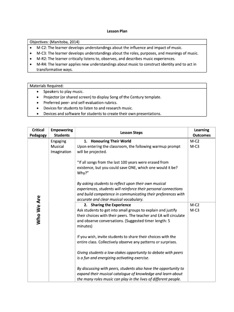 Lesson Plan Only - Activity 2 | PDF