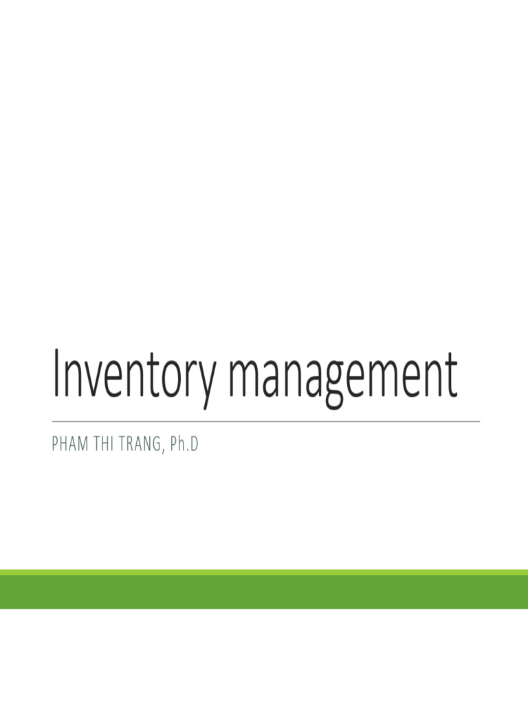 C8 - Inventory Management | Download Free PDF | Inventory | Lean Manufacturing