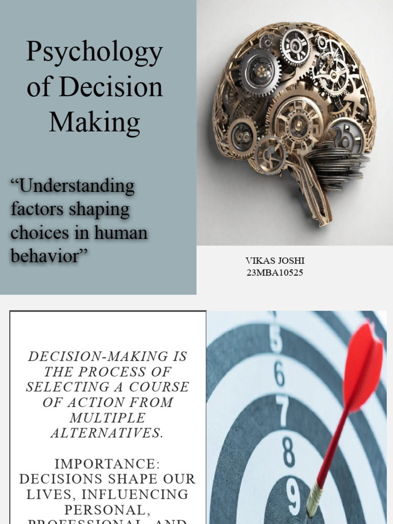 Psychology of Decision Making Insights | PDF