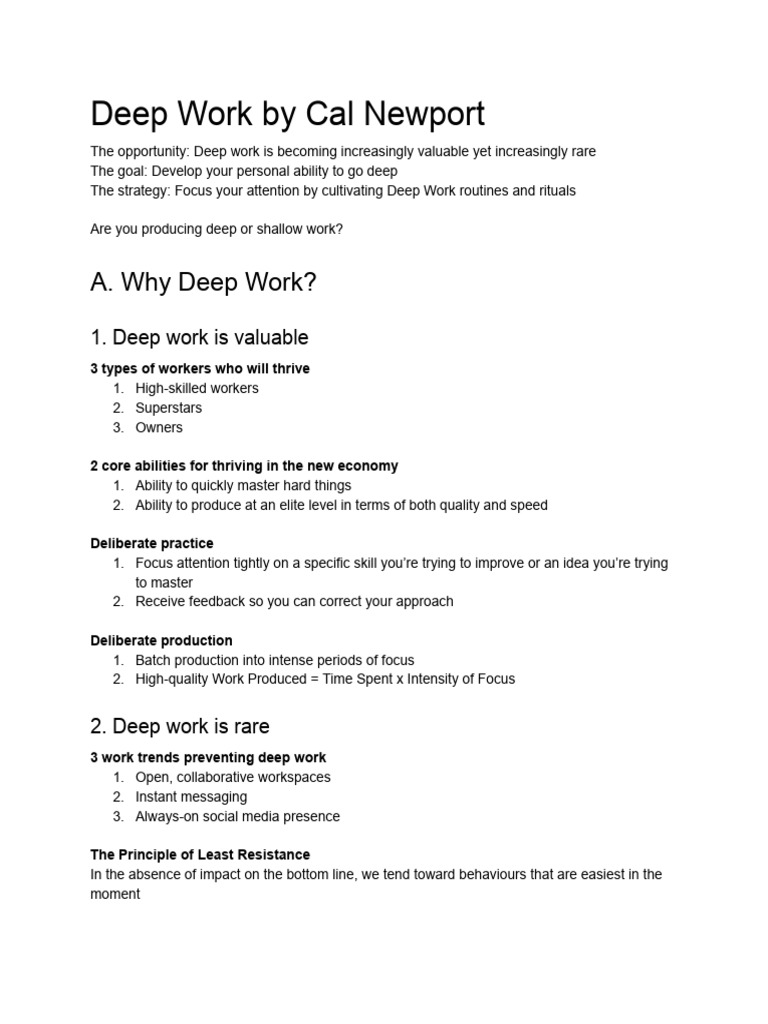 Mastering Deep Work Strategies | PDF | Attention | Mind