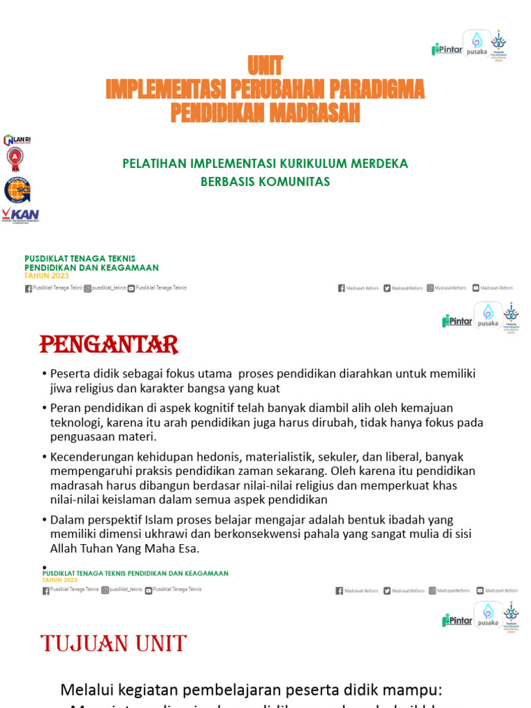 Perubahan Paradigma Pendidikan Madrasah - PPTX - 3 | PDF | Komputer
