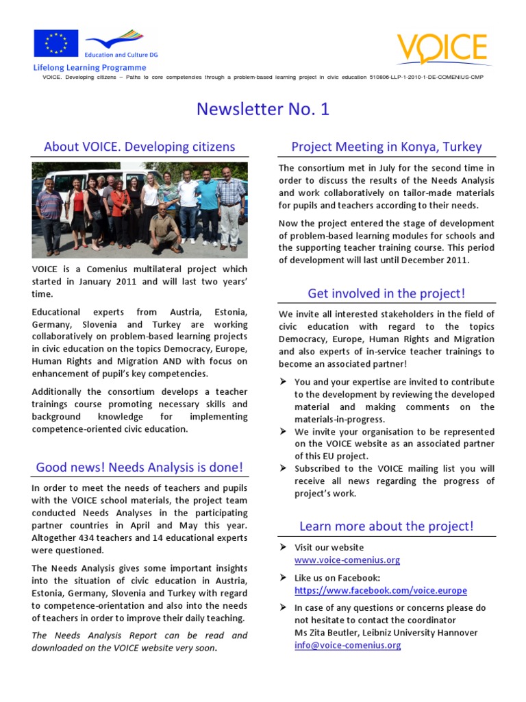 VOICE Newsletter No.1 English | PDF | Civics | Expert