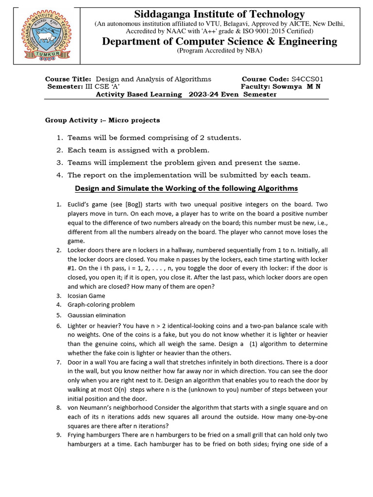 Micro Projects | PDF | Dynamic Programming | Theoretical Computer Science