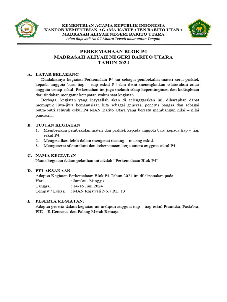 Proposal Kemah p4 3 4 | PDF