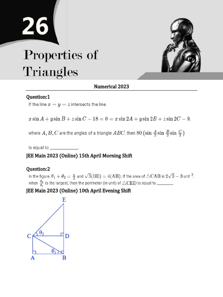 Properties of Triangles | PDF | Triangle | Circle