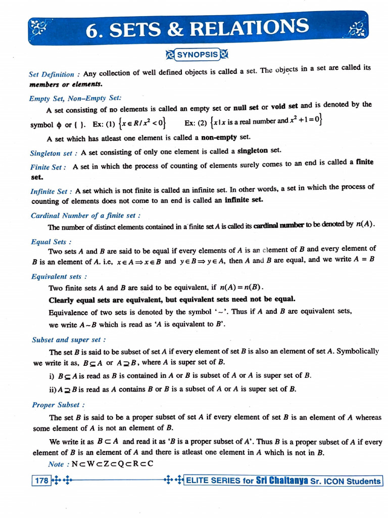 Sets and Relations | PDF | Set (Mathematics) | Empty Set