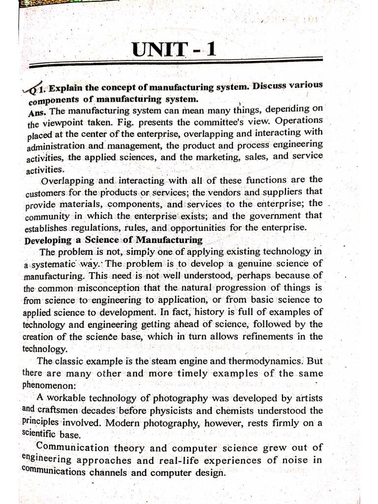 Manufacturing System Notes | PDF