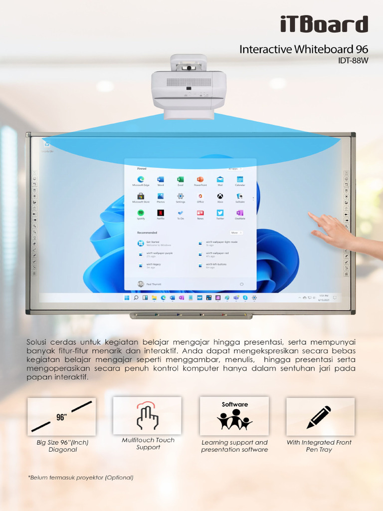 iTBoard Interactive Whiteboard 96 inch IDT88W | PDF