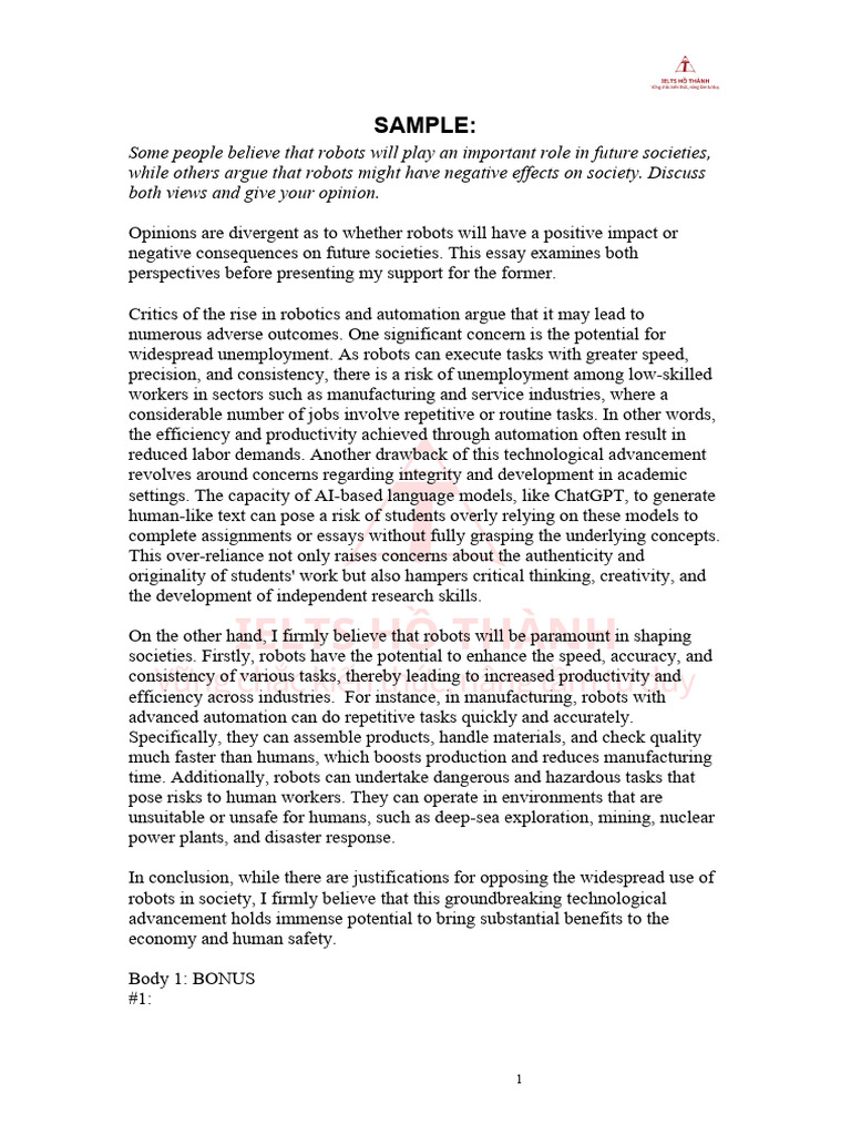 [SAMPLE] Robots | PDF | Automation | Robotics