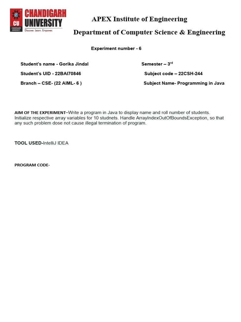 Exp-6 Gorika 22bai70846 | PDF