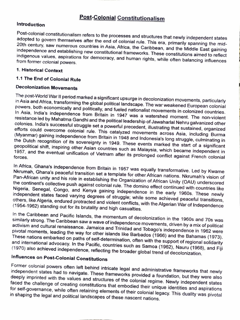 Post-Colonial Constitution Design Insights | PDF | Democracy ...