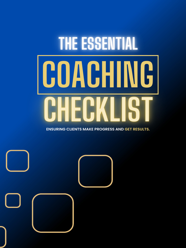 The Essential Coaching Checklist | PDF | Behavioural Sciences ...