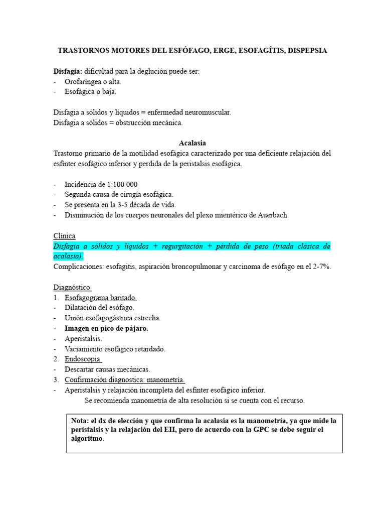 4. Trastornos motores del esófago | PDF | La enfermedad por reflujo ...