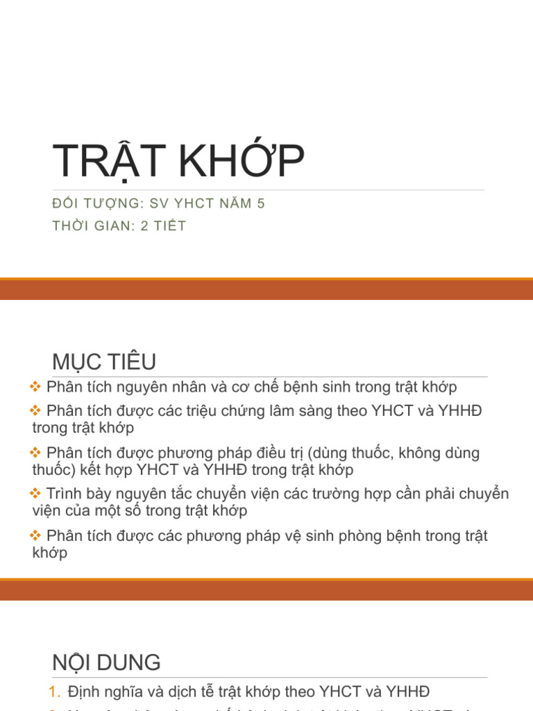 Trật Khớp Yhct Y5 | PDF