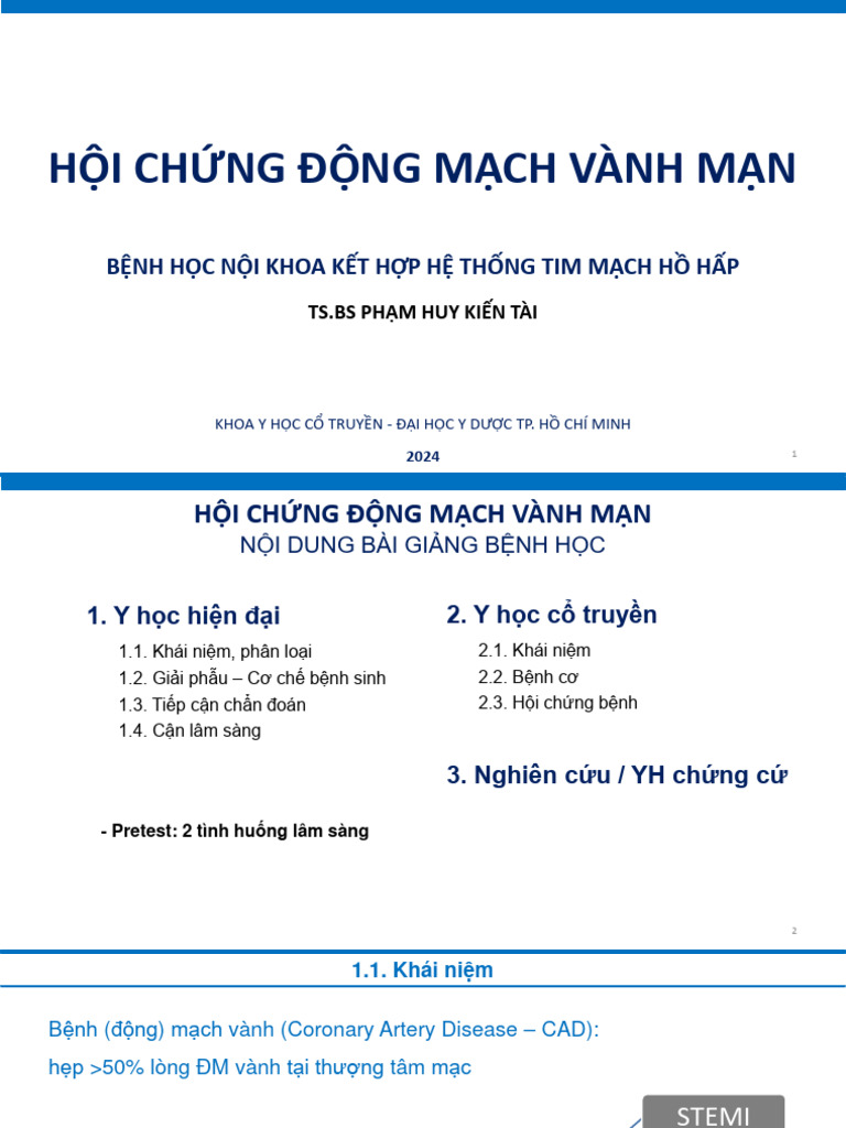 (BG) TMHH Bệnh Mạch Vành 2024 | PDF