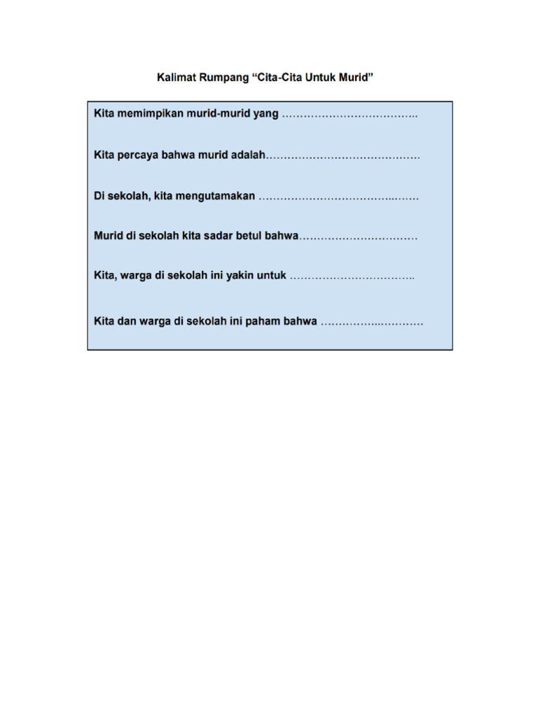 Kalimat Rumpang - Visi Guru Penggerak | PDF