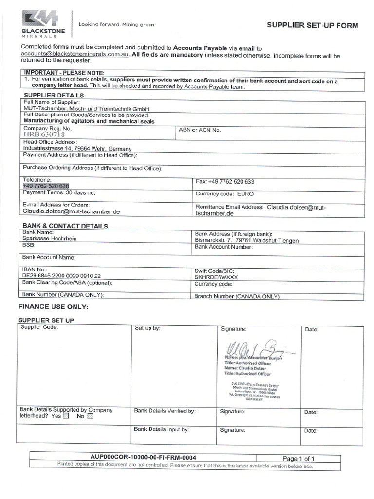 MUT-Tschamber AUP | PDF