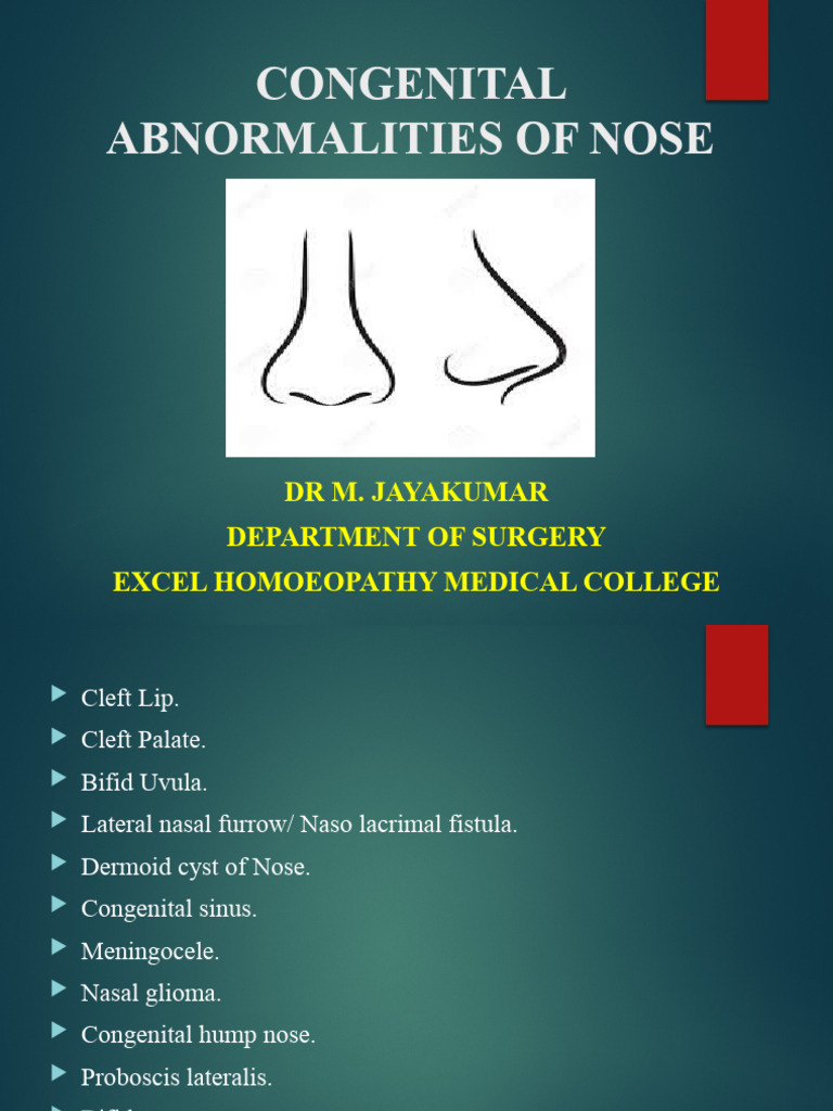 Congenital Abnormalities of Nose | PDF | Science & Mathematics