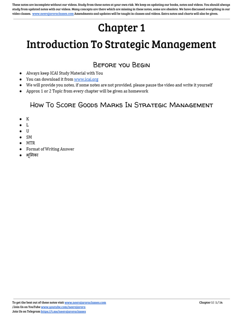 Introduction To Strategic Management: Before You Begin | PDF | Strategic Management ...