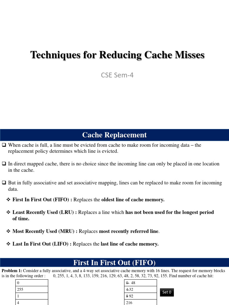 Cache Replacement | Download Free PDF | Cpu Cache | Central Processing Unit
