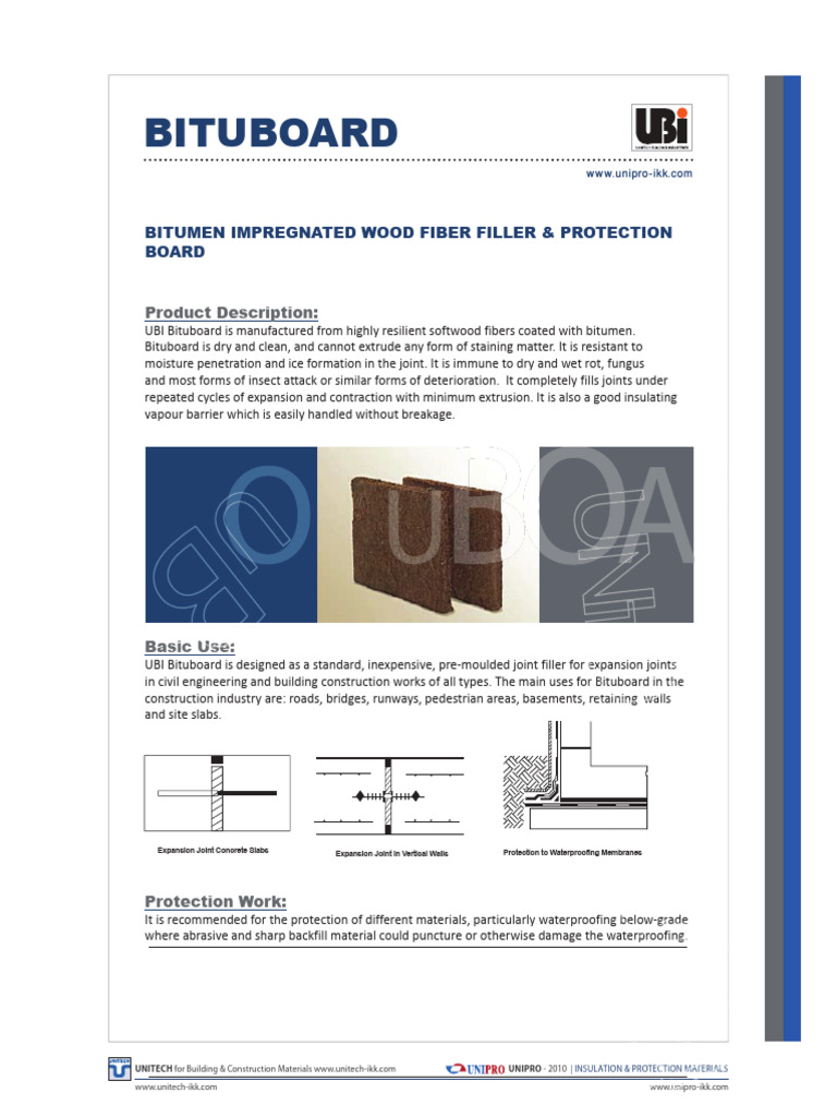 Bituboard: Waterproof Joint Filler | PDF | Extrusion | Fibers