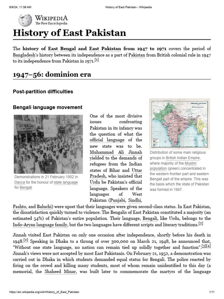 History of East Pakistan - Wikipedia | Download Free PDF | Pakistan ...