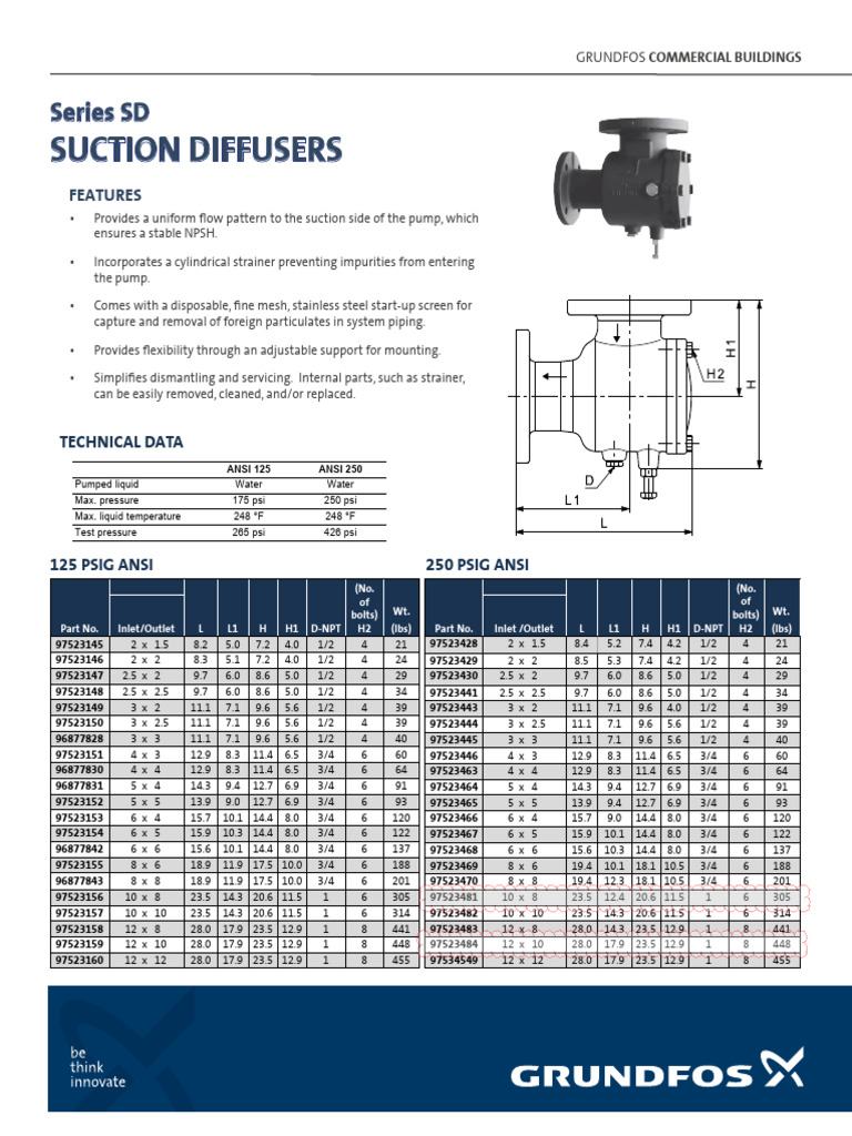 Grundfos - SuctionDiffusers - Technical Literature - NOV2015 | PDF ...