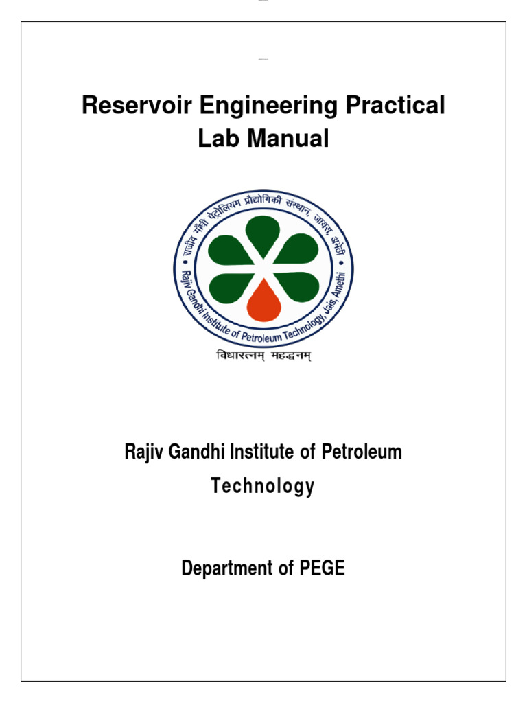 Reservoir Engineering Practical Manual (RGIPT) | Download Free PDF | Permeability (Earth ...