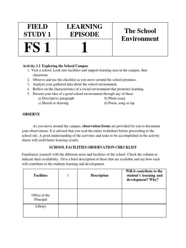 FS 1 Episode 1 | PDF | Classroom | Learning