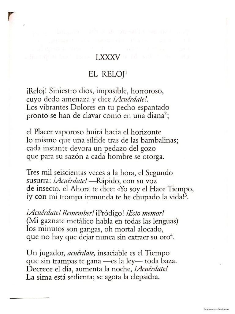 El Reloj - Baudelaire | PDF