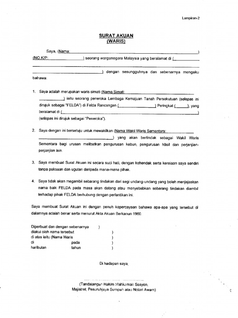 Surat Akuan Waris | PDF