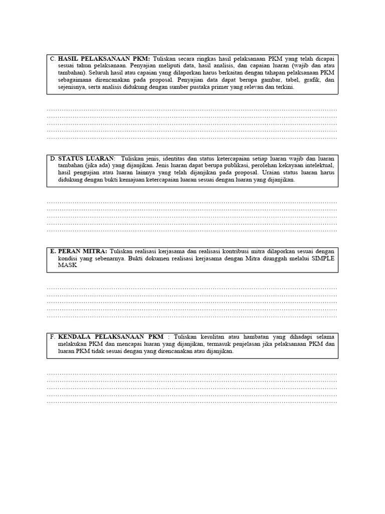 Template Laporan Akhir PKM | PDF