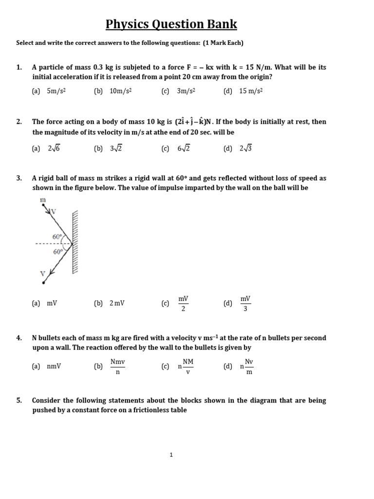 Question Bank Phy | Download Free PDF | Gravity | Force