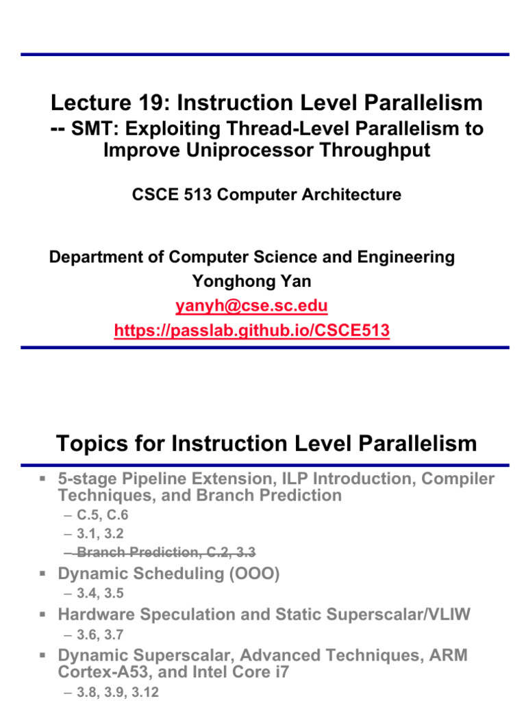 lecture19_ILP_SMT | Download Free PDF | Integrated Circuit | Computer Programming