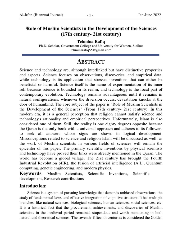 Muslim Scientists' Impact on Science | PDF | Science